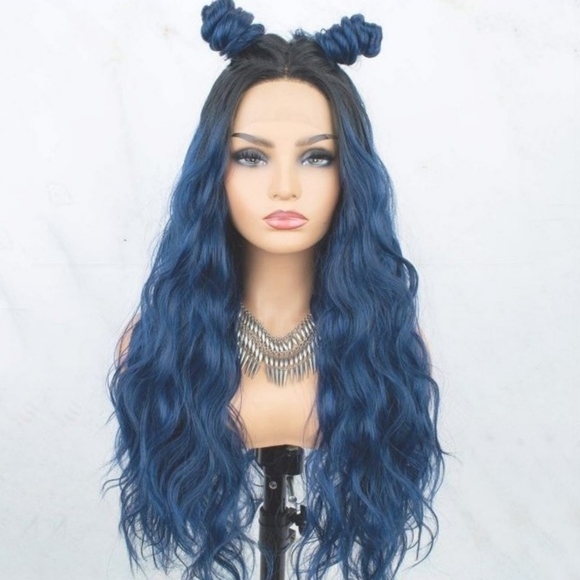 Accessories | Ombre Blue Black Beauty Lacefront Wig 2224inches | Poshmark